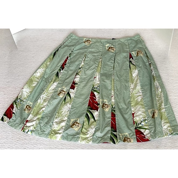 Custo Barcelona | Skirts | Gusto Barcelona Pleated Floral Green Print ...